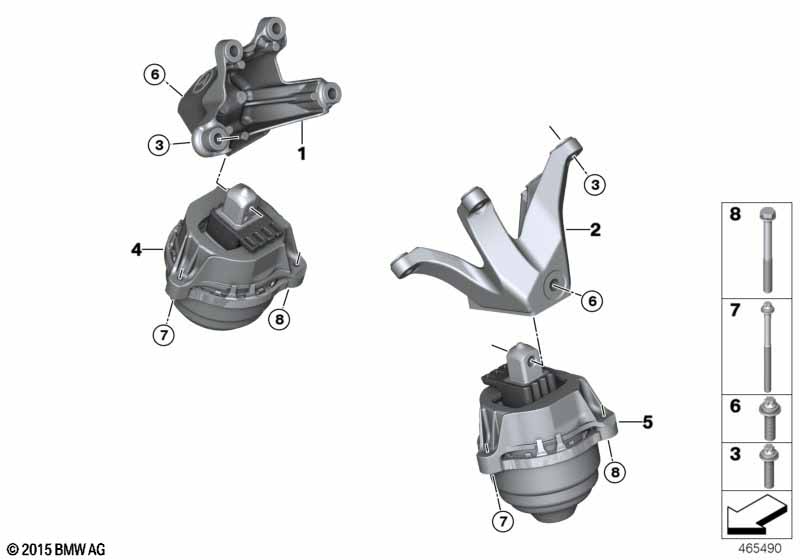 Engine suspension - BMW 7-Series, G12, 750Li 7F01, 2014-2019 - Genuine ...