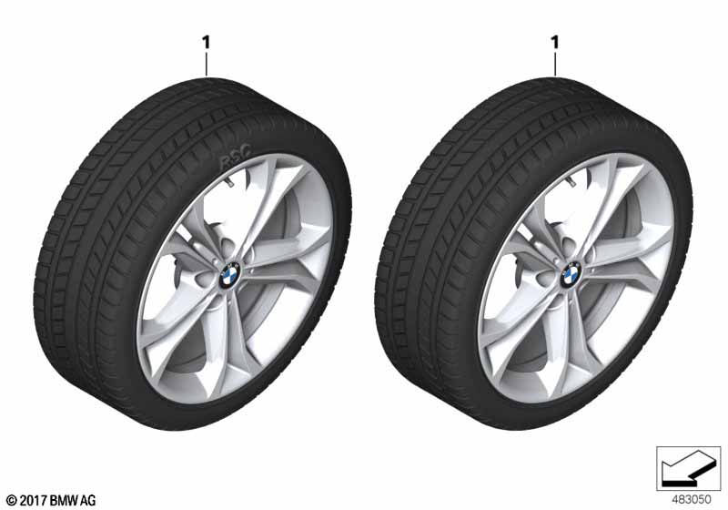 Complete winter wheel - BMW X4, G02, X4 30iX B48 UJ39, 2018-2019 ...